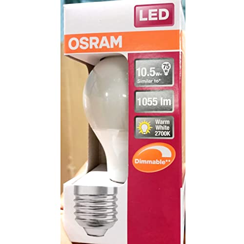 Osram LED Bulb E27 Dimmable 10.5W Warm White, 2700K 1055Lm, Classic Bu