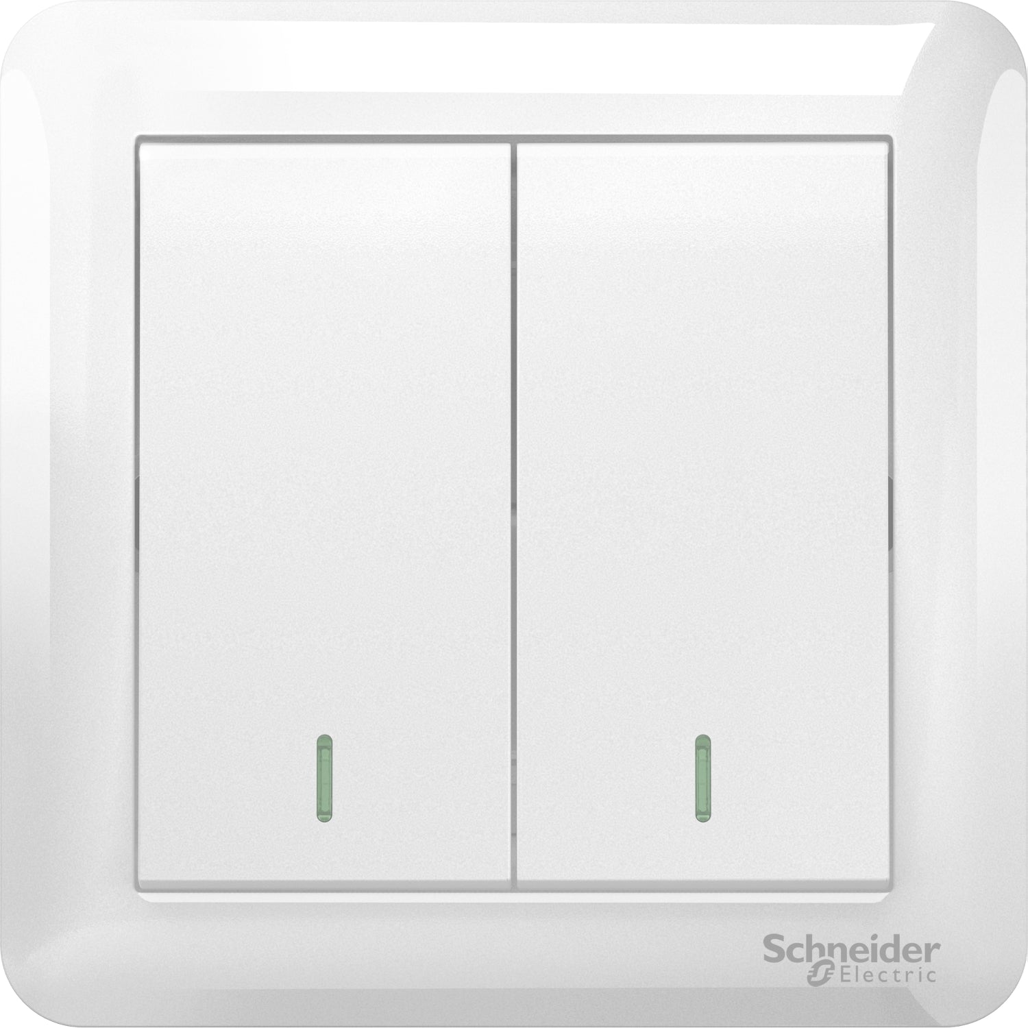 Schneider Electric 10AX 250V 2 Gang 2 Way Switch, White - A3G32B2A_WE_ Schneider Electric 10AX 250V 2 Gang 2 Way Switch, White - A3G32B2A_WE_
