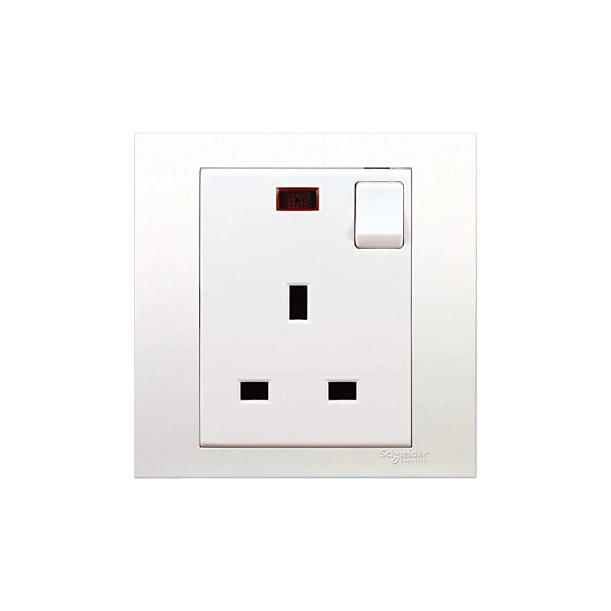 Schneider Vivace 13A Single Switched Socket With Neon, White KB15N (Si