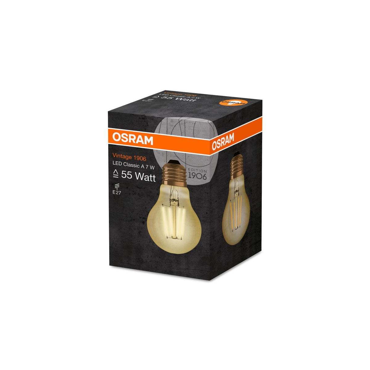 Osram Retro Style LED Light Bulb 1906 E27 Pear Filament Gold 7W 725Lm