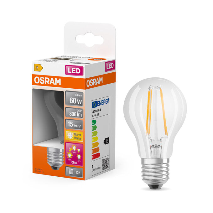 Ledvance LED Superstar Plus Classic A 7W 2700K Warm White E27 Filament ...