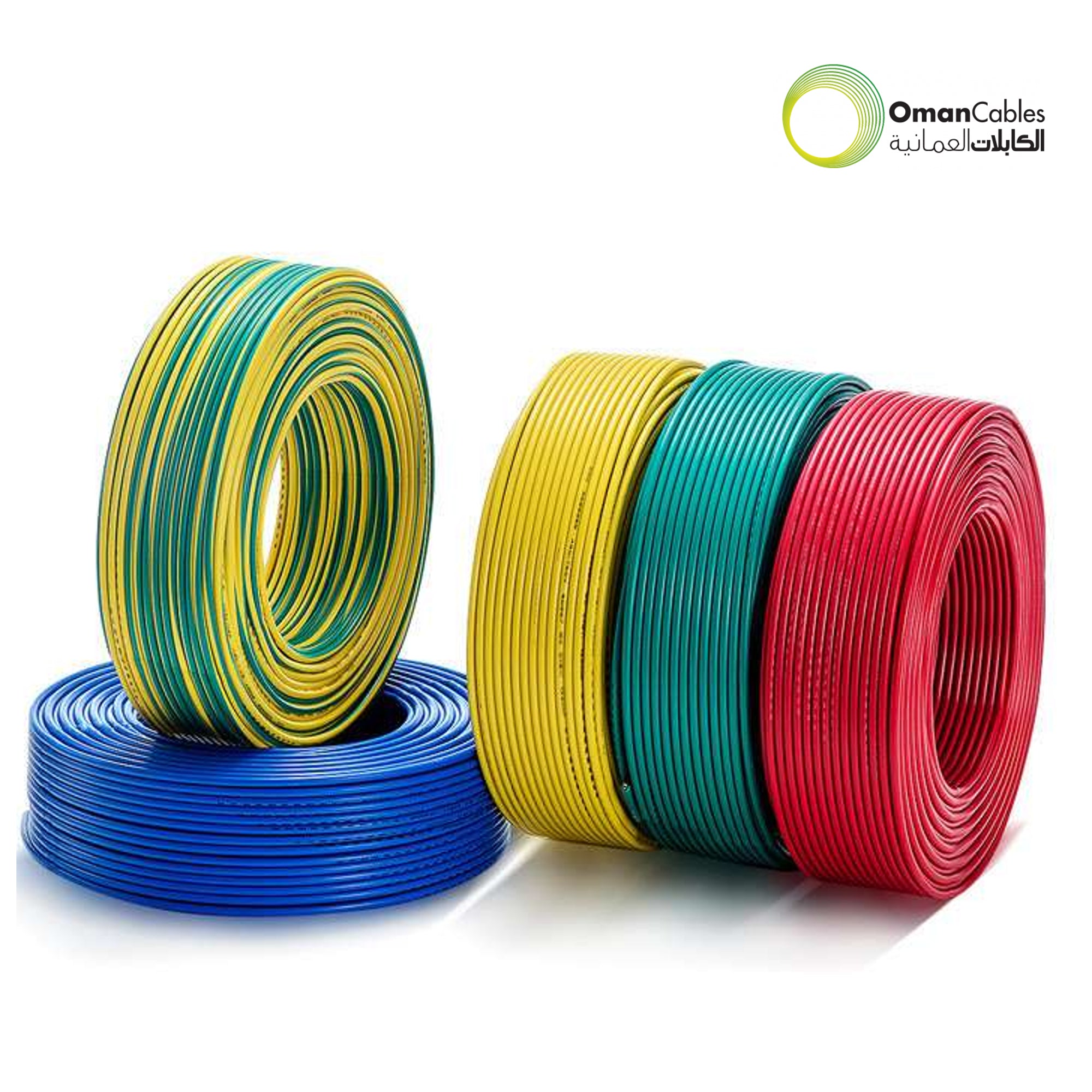 Oman Cables Copper wires Single core 100 Yards or 500M - Black, Yellow ...
