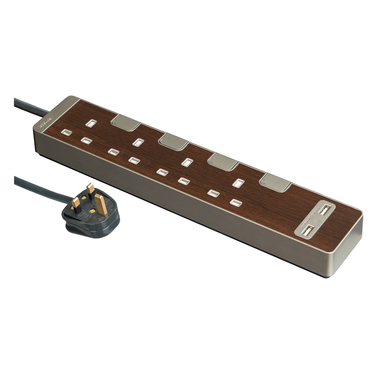 Schneider Electric Extension Cord with USB port & 4 Trailing Sockets w