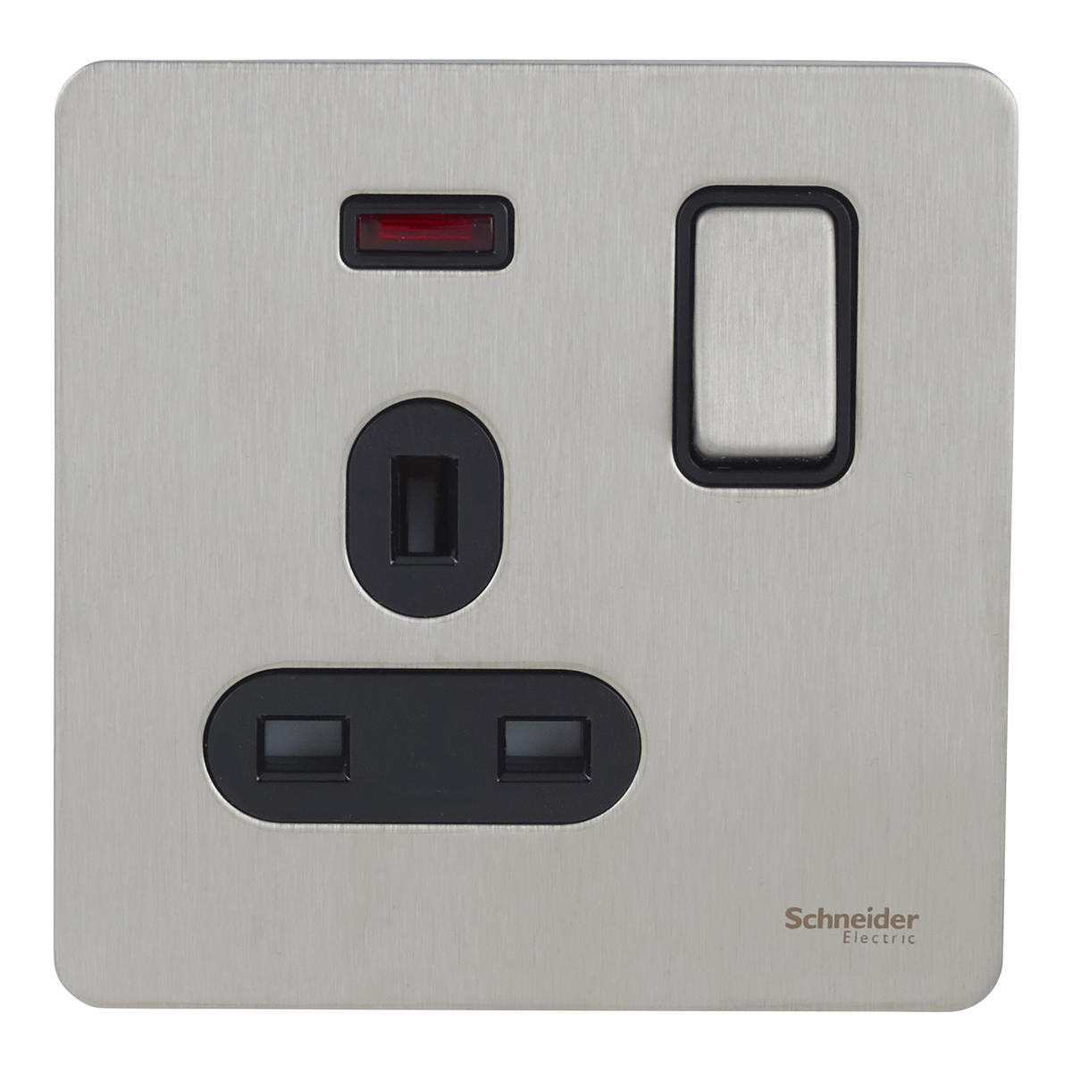 Schneider Electric ULT.SCRWLS Flat Plate-1Gang- 13A-DP-switched with n