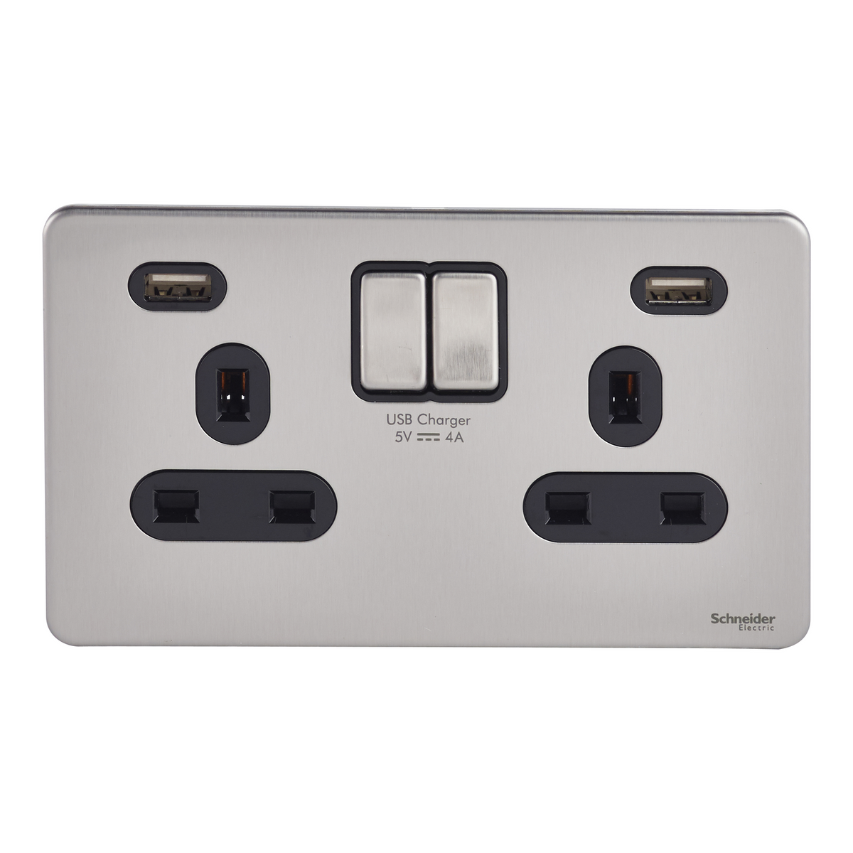 Schneider Electric Ultimate - Switched Socket 2 USB charger - 2 gang