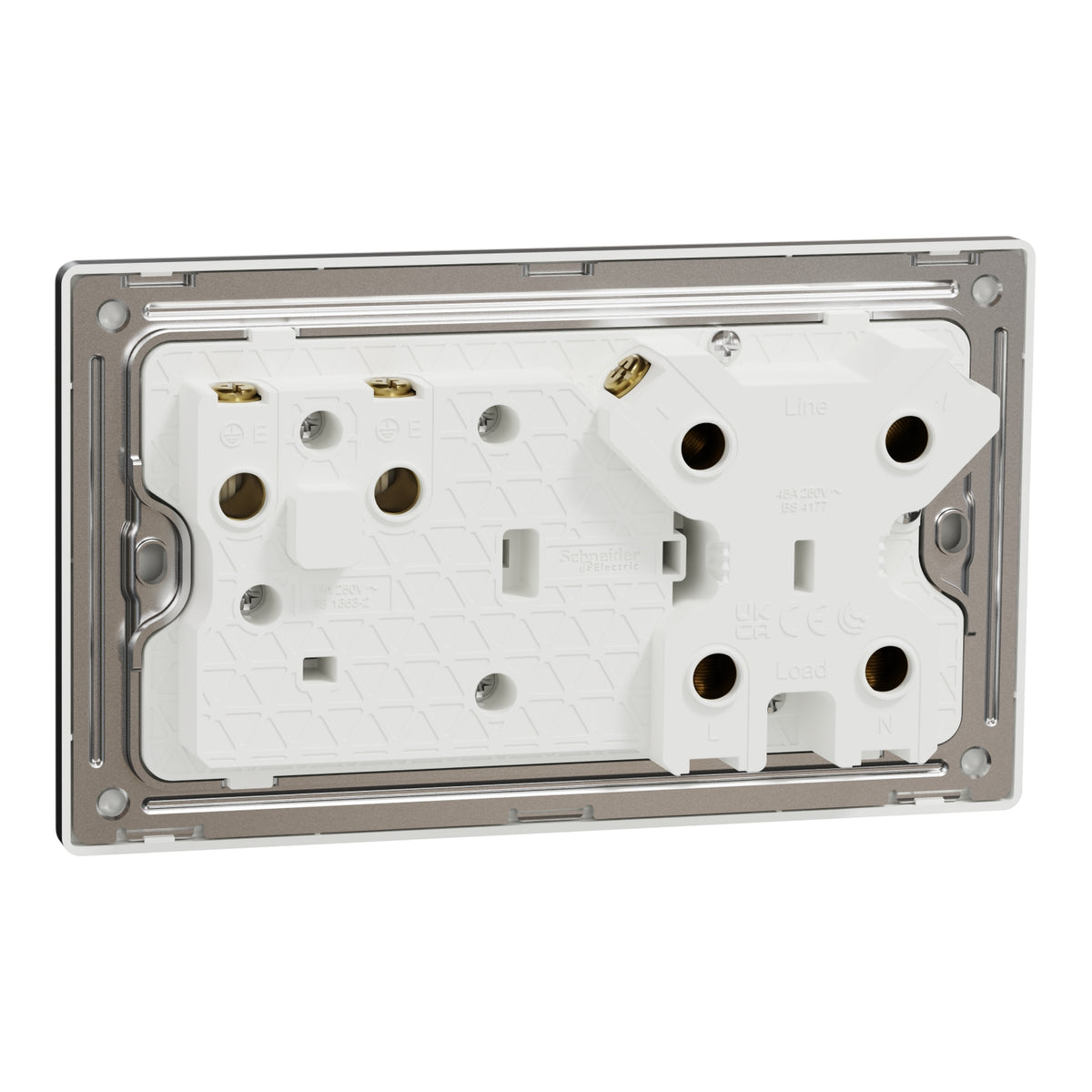 Schneider Electric Cooker control unit, Unica X, 45A, 250V, 1 gang, 2