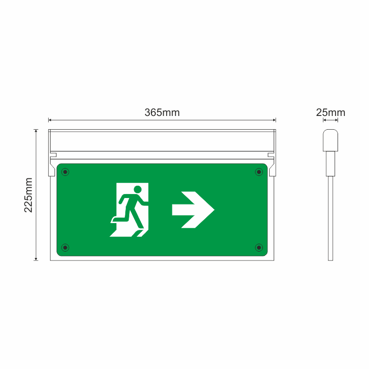 Olympia Emergency Luminar Eco Light maintained Exit Sign Down Arrow, M