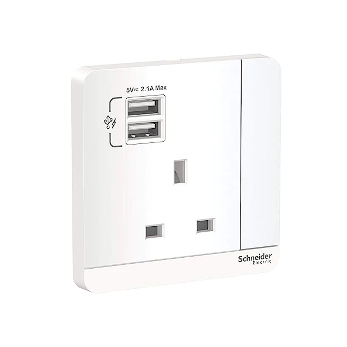Schneider Electric AvatarOn Switched Socket 2 USB Charger 3P 13A 250V