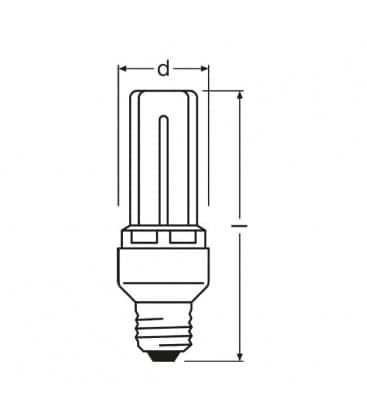 Osram Duluxstar Energy Saving Compact Fluorescent Lamp E27 Stick Shape