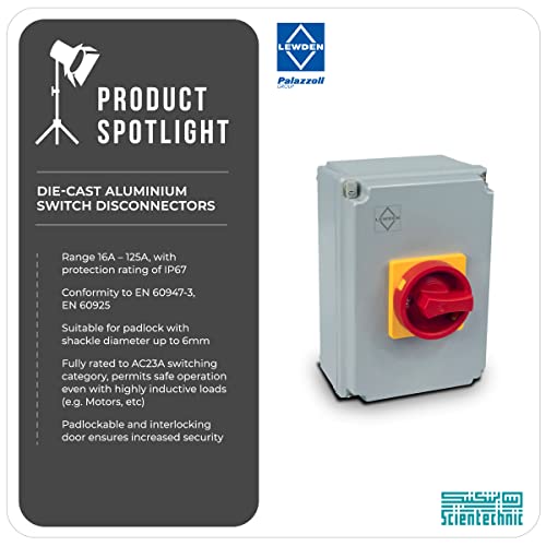 Lewden Die Cast Aluminium Isolator Switch, Glow Wire Resistance, 960 D