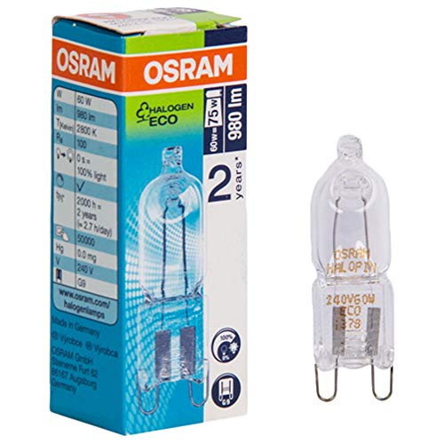 Osram Halogen-Pin-Base Lamp Halopin G9-Socket Dimmable 33W 230V Warm W
