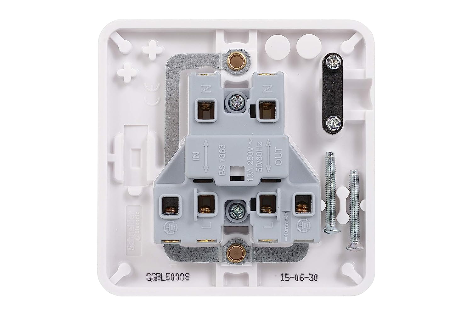 Schneider Electric Lisse White Moulded - Unswitched Single Fused Conne