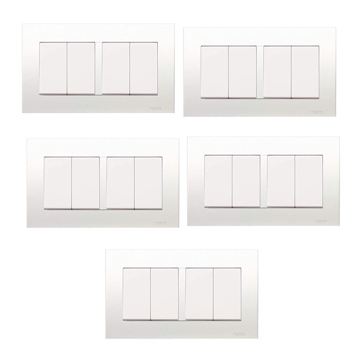 Schneider Electric KB34 Vivace White - 1-Way Plate Switch 4 Gang - 16Ax ...