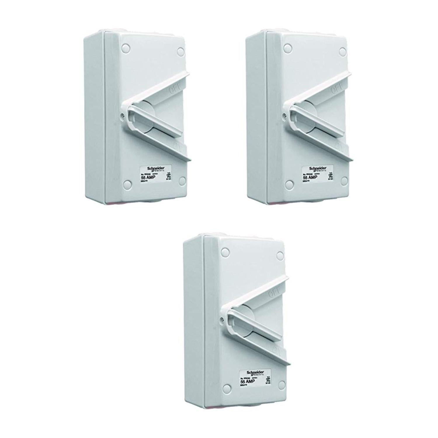 Schneider Electric 440V Surface Mount Double Pole Isolating Switch IP6